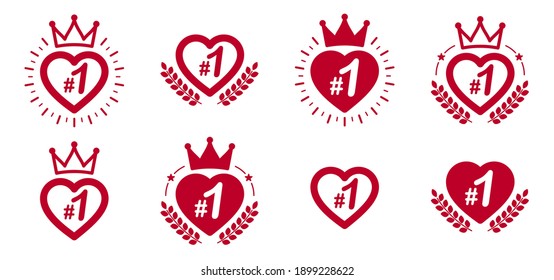 First Place Heart Shaped Vector Badge Stock Vector (Royalty Free ...