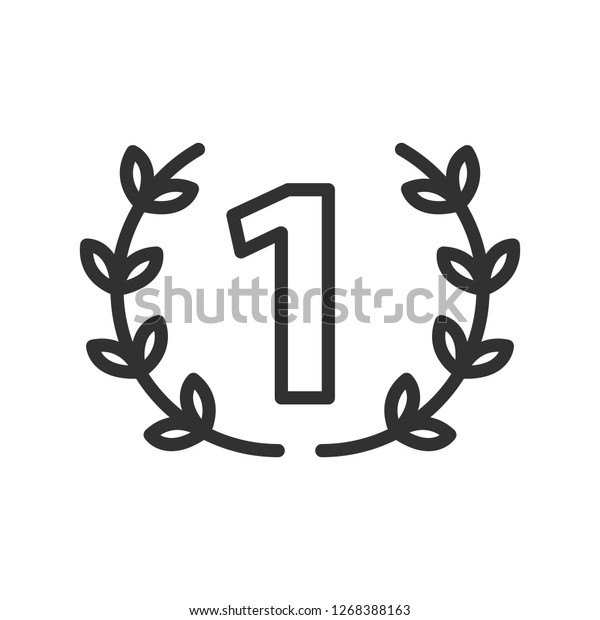 First Place Linear Icon Line Editable Stock Vector (Royalty Free ...