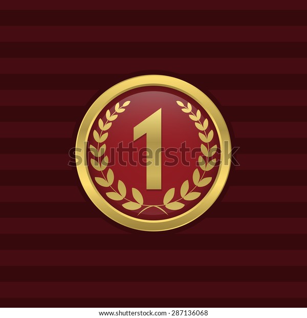 First Place Number One Golden Icon Stock Vector (Royalty Free ...