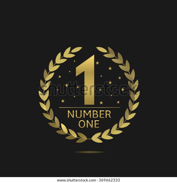 First Place Symbol Number One Golden Stock Vector (Royalty Free ...