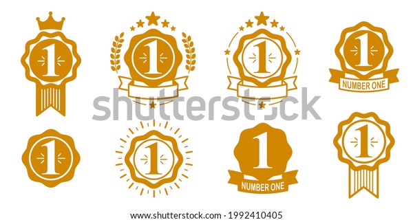 First Place Vector Badge Awards Set Stock Vector (Royalty Free ...