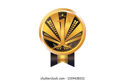 First Prize Ribbon Award Vector Guarantee Stock Vector (Royalty Free ...