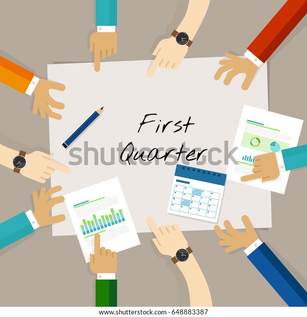 First Quarter Business Report Target Corporate Stock Vector (Royalty ...