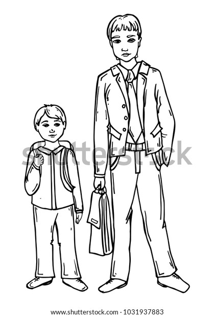 Firstgrader High School Student Stock Vector (Royalty Free) 1031937883 ...