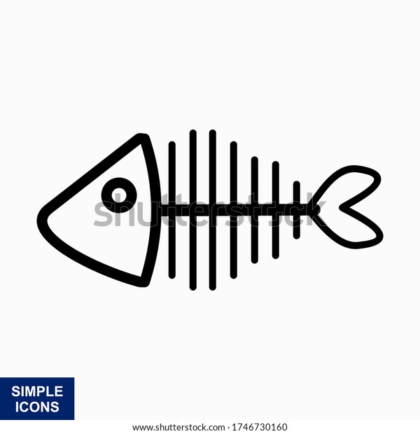 Fish Bone Cartoon Illustration Icon Character Stock Vector (Royalty ...