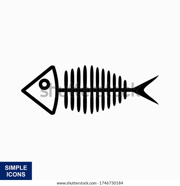 Fish Bone Cartoon Illustration Icon Character Stock Vector (Royalty ...