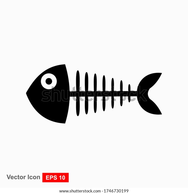 Fish Bone Cartoon Illustration Icon Character Stock Vector (Royalty ...
