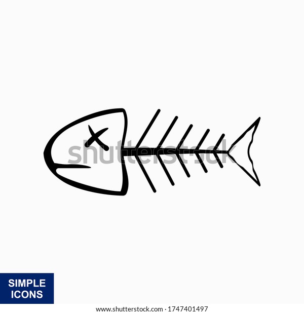 Fish Bone Cartoon Illustration Icon Character Stock Vector (Royalty ...