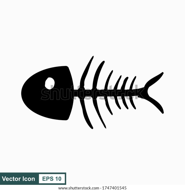 Fish Bone Cartoon Illustration Icon Character Stock Vector (Royalty ...