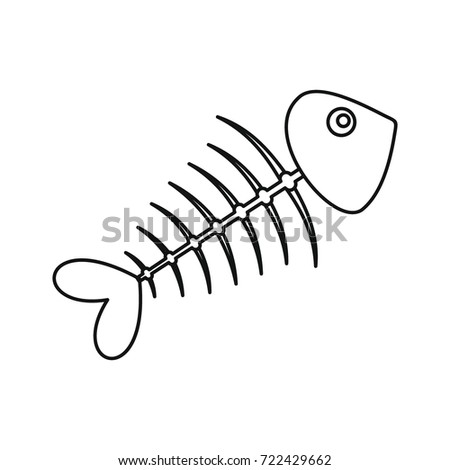 Fish Bone Icon Outline Illustration Fish Stock Vector (Royalty Free ...
