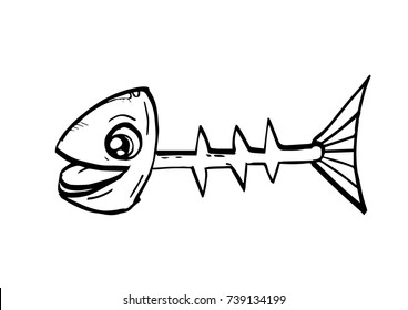 Fish Bone Sketch Drawn Ink Vector Stock Vector (Royalty Free) 739134199 ...