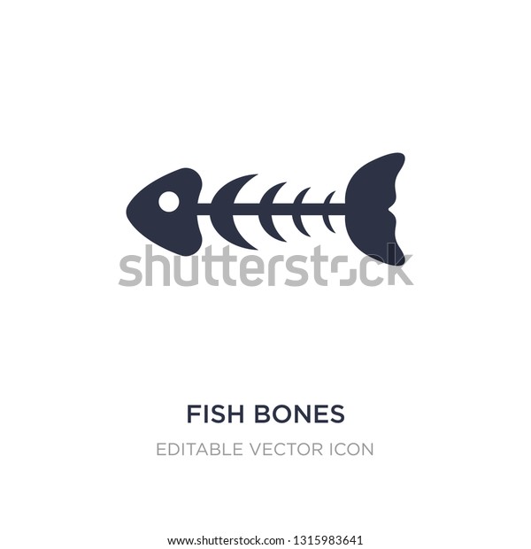 Fish Bones Icon On White Background Stock Vector (Royalty Free ...