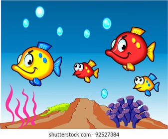Cartoon Sea Turtle Swimming Ocean Stock Illustration 340322810 ...