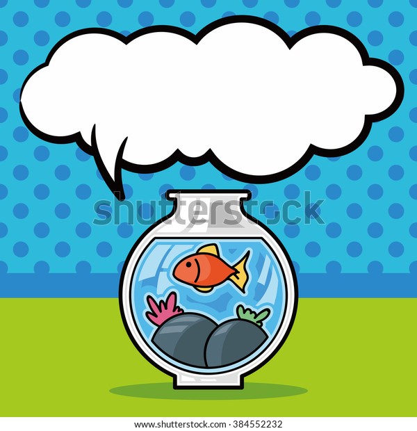 Fish Bowl Doodle Speech Bubble Stock Vector (Royalty Free) 384552232