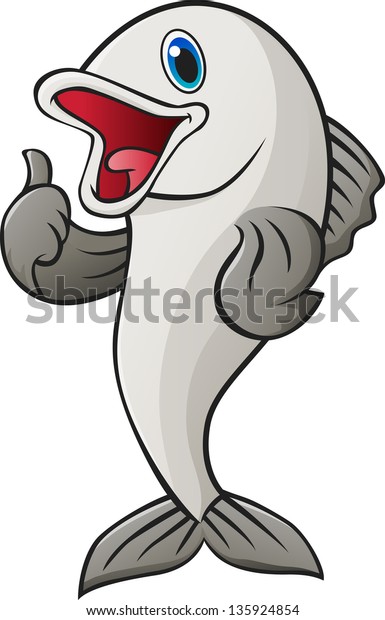 Fish Cartoon Thumb Stock Vector (Royalty Free) 135924854