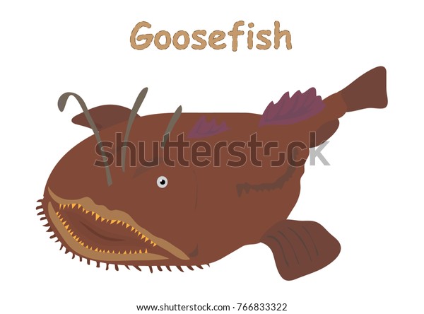 Fish Cartoon Vector Illustration Goosefish Kids Stock Vector (Royalty ...