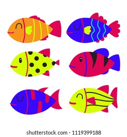 Fish Character Collection Design 스톡 벡터(로열티 프리) 1119399188 | Shutterstock