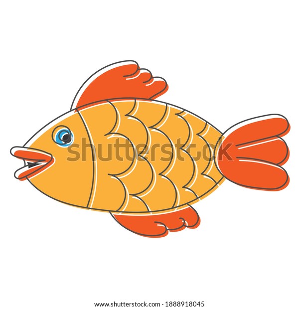 Fish Character Hand Drawn Design Vector Stock Vector (Royalty Free ...