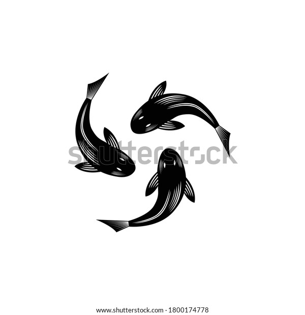 Fish Circle Silhouette Logo Design Vector Stock Vector (Royalty Free ...