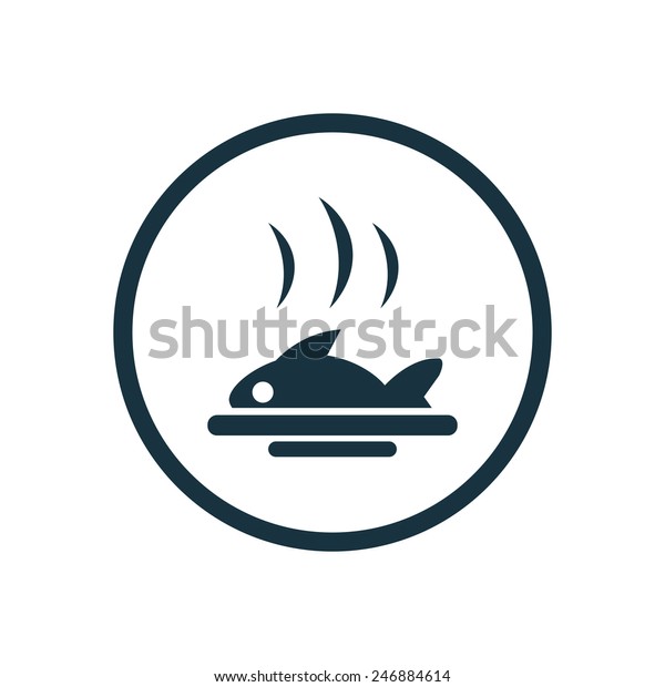 Fish Dish Icon On White Background Stock Vector (Royalty Free) 246884614