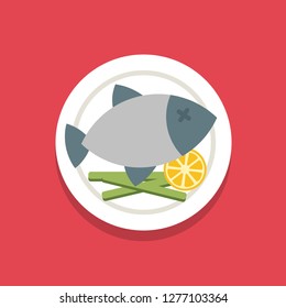 Fish Dish Vector Illustration Stock Vector (Royalty Free) 1277103364 ...
