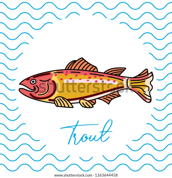 Fish Food Vector Illustration Modern Style Stock Vector (Royalty Free ...
