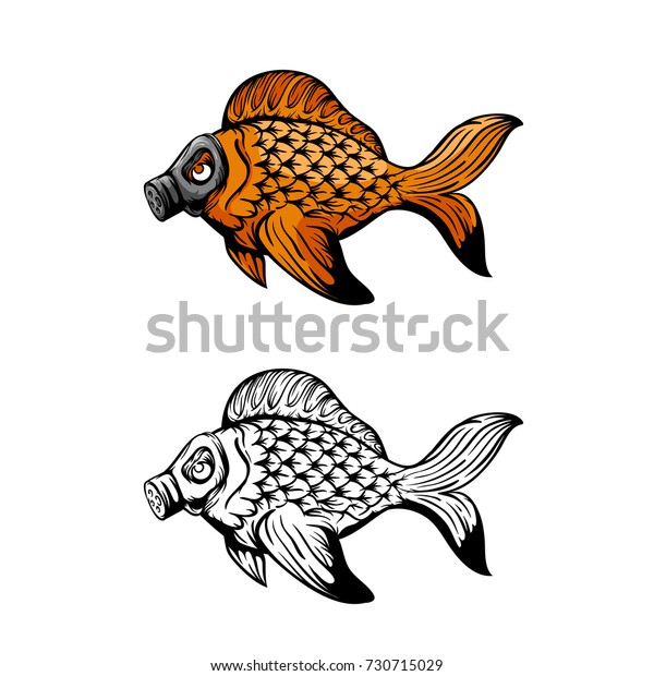 Fish Gas Mask Vector Illustration Ecological Stock Vector (Royalty Free ...