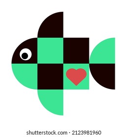 Fish Geometric Shapes Simple Fish Made Stock Vector (Royalty Free ...