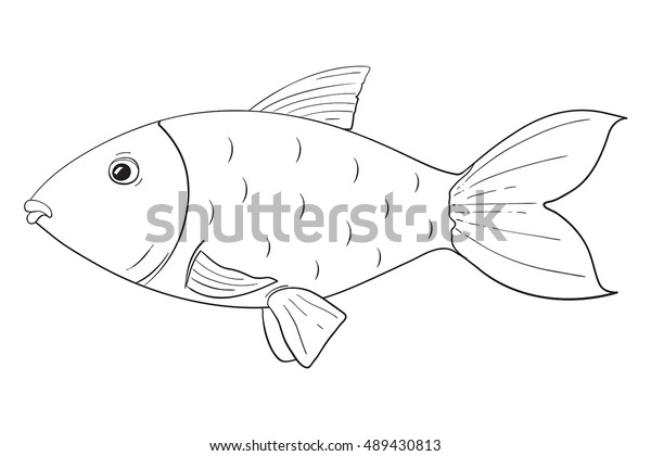 Fish Hand Drawn Outline Sketch Vector 스톡 벡터(로열티 프리) 489430813 ...
