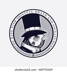 Fish Hat Logo Template Isolated On Stock Vector (Royalty Free ...