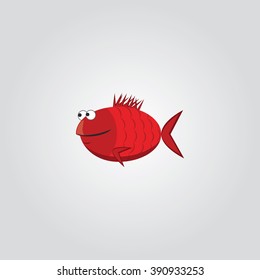 Funny Cartoon Fat Red Bird Stock Vector (Royalty Free) 1522319834