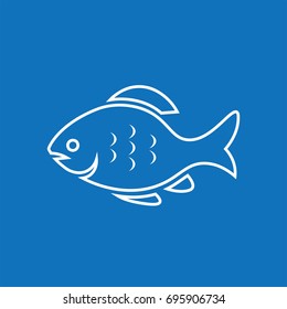 Fish Icon Blue White Vector Illustration Stock Vector (Royalty Free ...