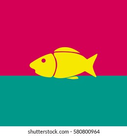 Yellow Fish Icon Cartoon Style: ilustración de stock 431889976 ...