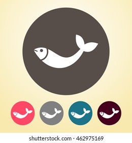 Fish Icon Round Shape Stock Vector (Royalty Free) 462975169 | Shutterstock
