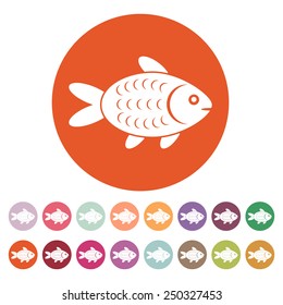 Fish Icon Fish Symbol Flat Vector Stock Vector (Royalty Free) 250327453 ...