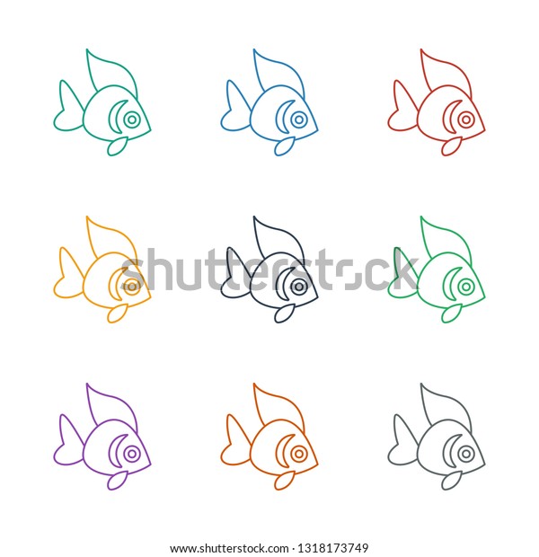 Fish Icon White Background Editable Line Stock Vector (Royalty Free ...