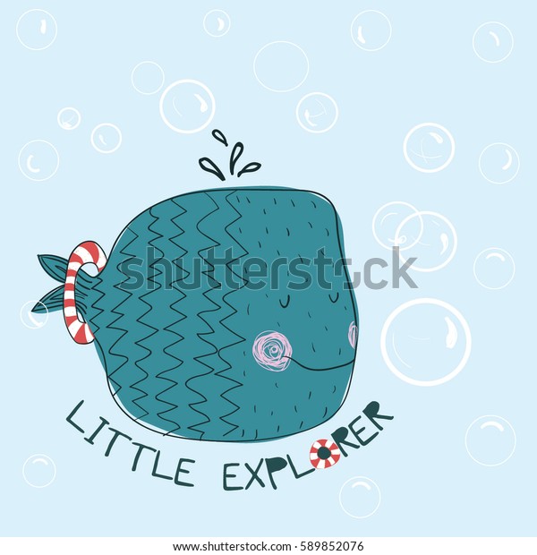 Fish Illustration Vector Slogan Print Stock Vector (Royalty Free ...