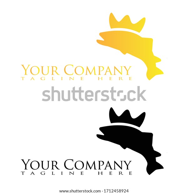 Fish King Logo Minimalist Logo Template Stock Vector (Royalty Free ...