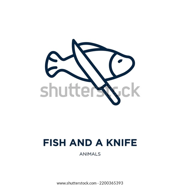Fish Knife Icon Animals Collection Thin Stock Vector (Royalty Free ...