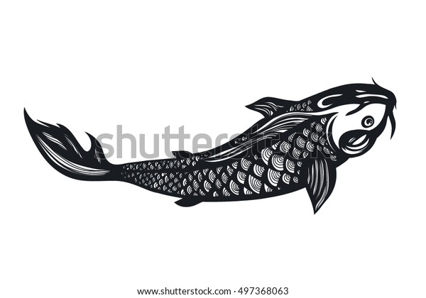 Fish Koi Carp Chinese Symbol Good Stock Vector (Royalty Free) 497368063 ...
