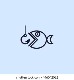 Fish Line Icon Stock Vector (Royalty Free) 446042062 | Shutterstock