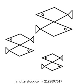 Fish Lines On White Background Vector Stock Vector (Royalty Free ...