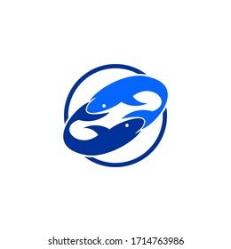 Fish Logo Design Double Fish Graphic Stock Vector (Royalty Free ...