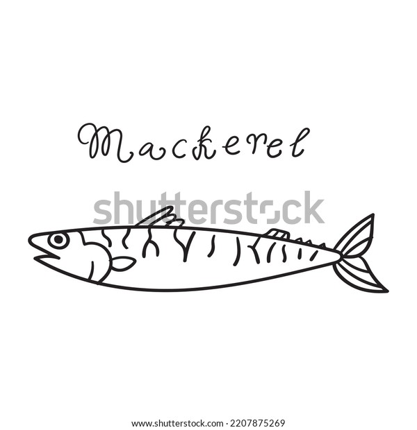 Fish Mackerel Outline Vector Illustration Stock Vector (Royalty Free ...