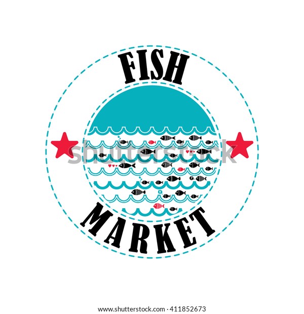 Fish Market Logo Vector Local Fish Stock Vector (Royalty Free ...
