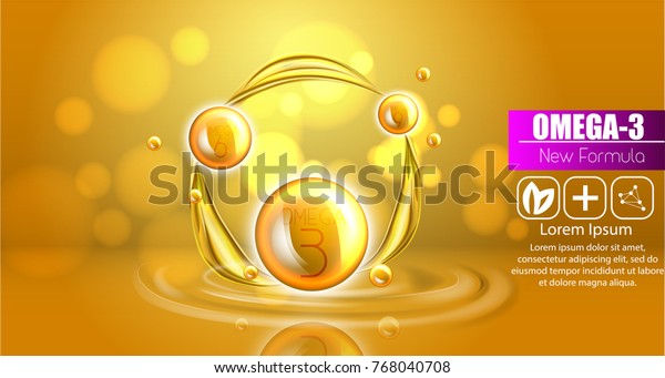 Fish Oil Ads Template Omega3 Oil Stock Vector (Royalty Free) 768040708 ...