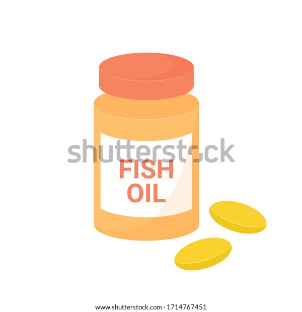 Fish Oil Icon Isolated White Background Stock Vector (Royalty Free ...