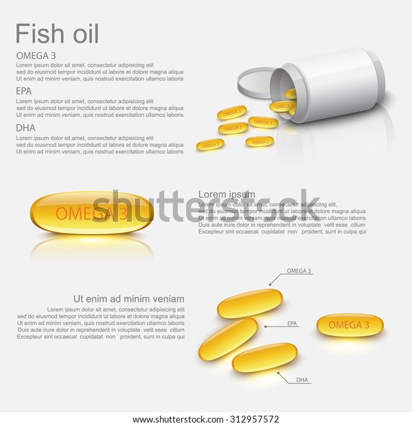 Fish oil infographic, vector