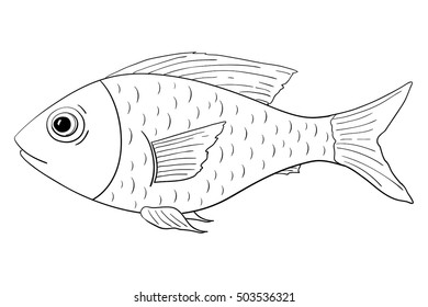 Fish Outline Doodle Vector Illustration Isolated Stock Vector (Royalty ...