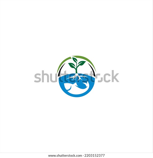 Fish Plant Logo Design Creative Stock Vector (Royalty Free) 2203152377 ...
